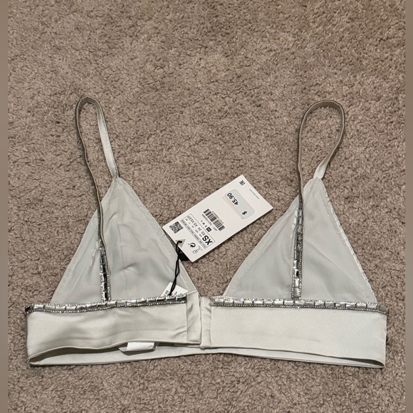 Zara | Tops | Zara Embellished Bralette | Poshmark